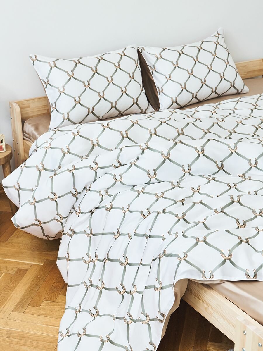 Постельное белье евро тенсель, с принтом, Lanima Home, комплект