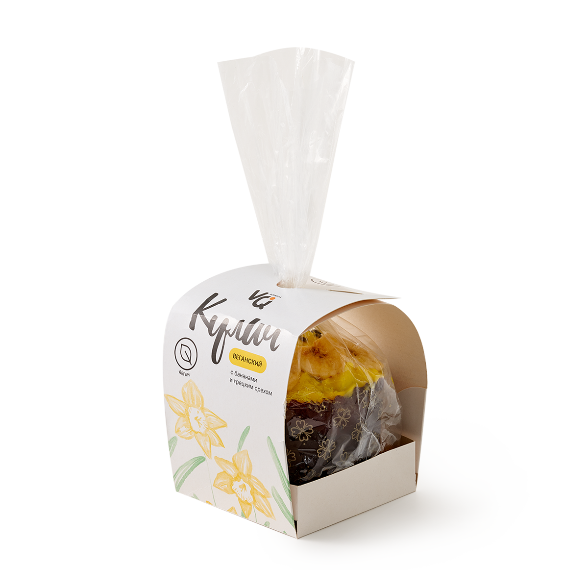 Кулич Веганский VQ Формула с бананом и грецким орехом vegan