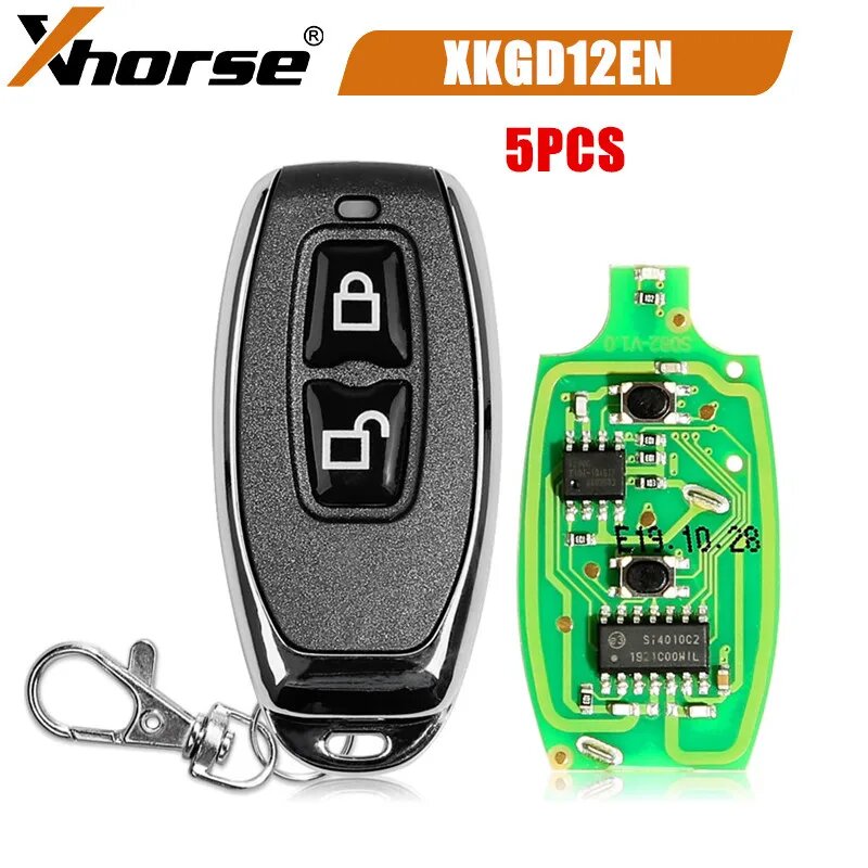 Универсальный пульт дистанционного управления для гаражного провода Xhorse XKGD12EN, брелок с 2 кнопками для ключей VVDI, 5 шт./партия