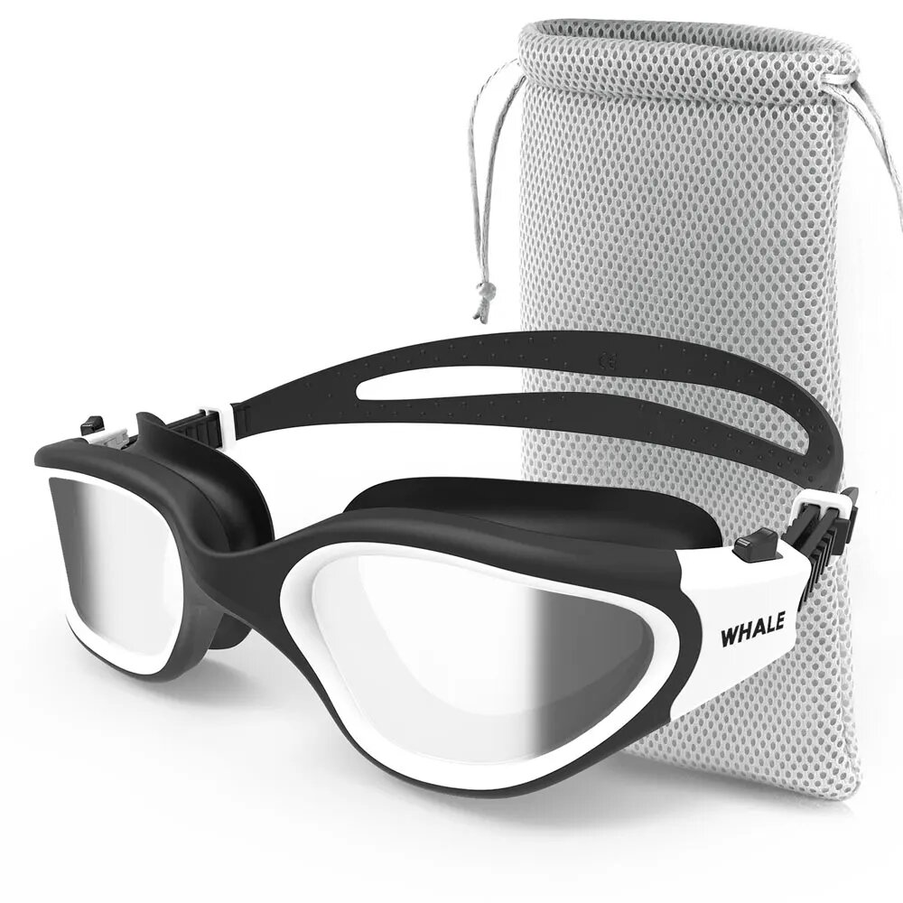 Поляризованные очки для плавания WHALE Серый, White Silver Lens