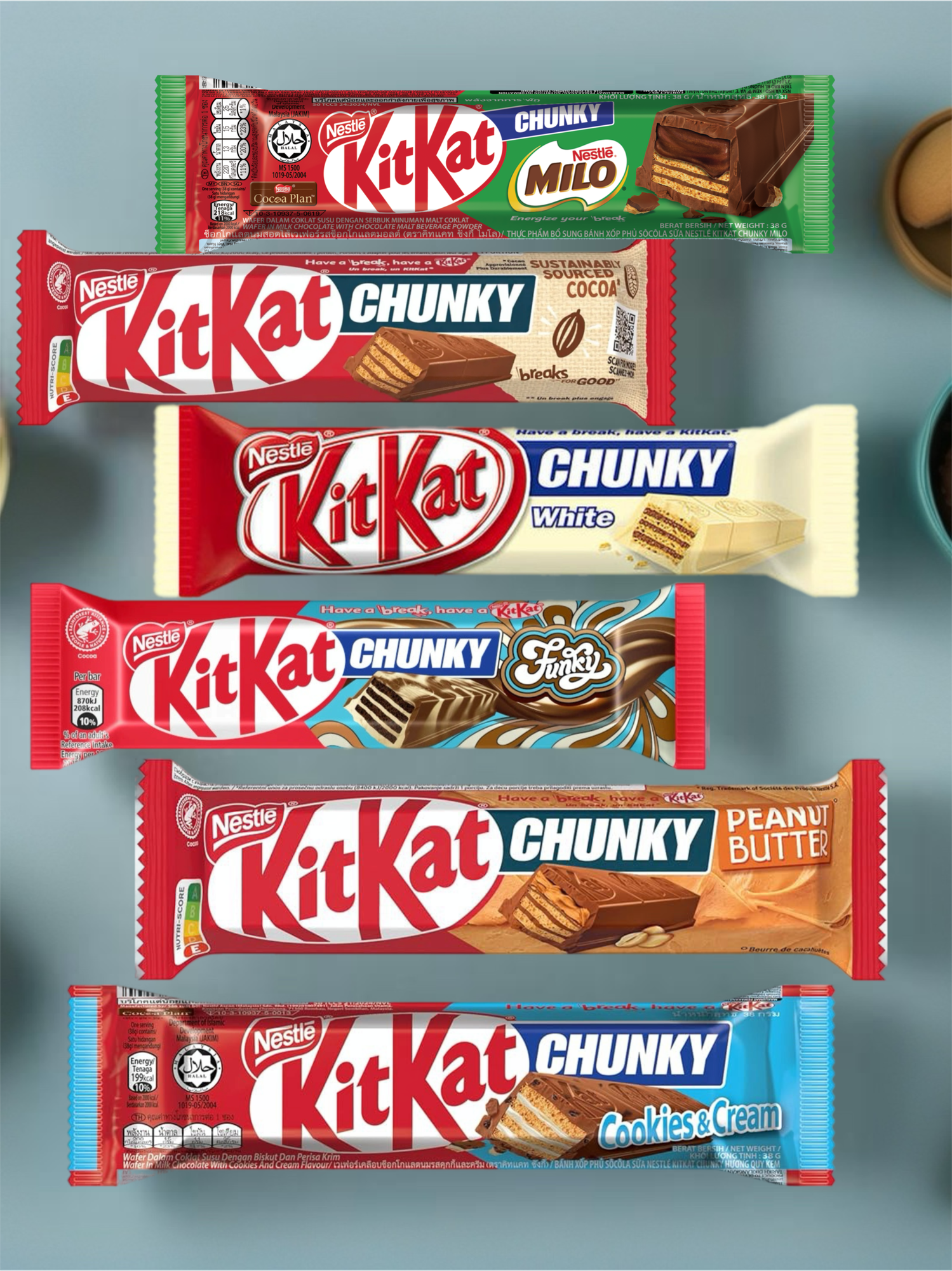 Набор Kit Kat Chunky батончики Кит Кат Чанки ассорти 240г х 6 шт (Германия)