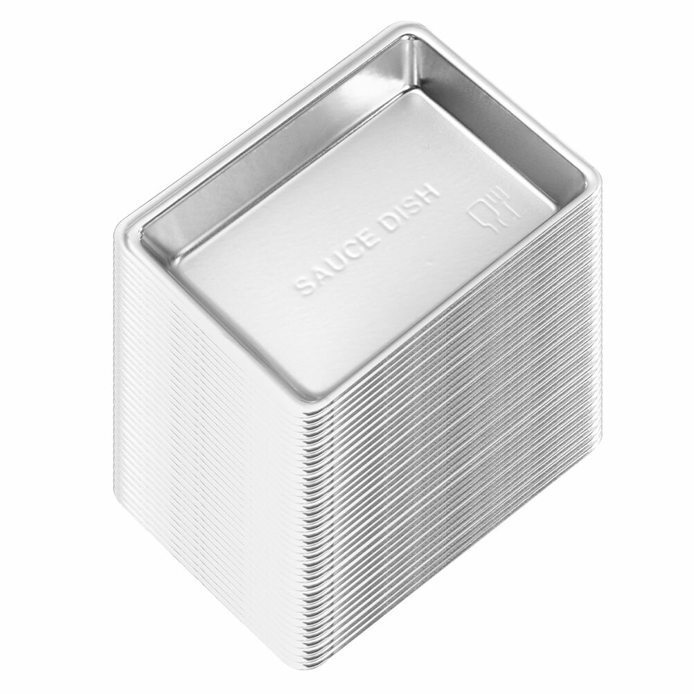 Одноразовые тарелочки для приправ к суши, тарелочки для соевого соуса, тарелочки для васаби (тонкие квадратные тарелочки (1,4 г)) 100 шт.