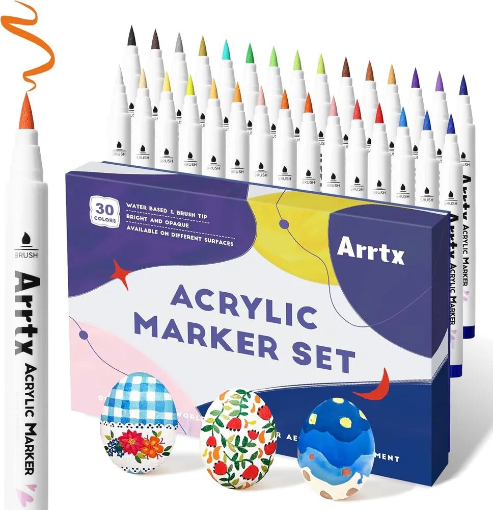 Arrtx Набор маркеров Акриловый, толщина: 0.19 мм, 30 шт. для граффити