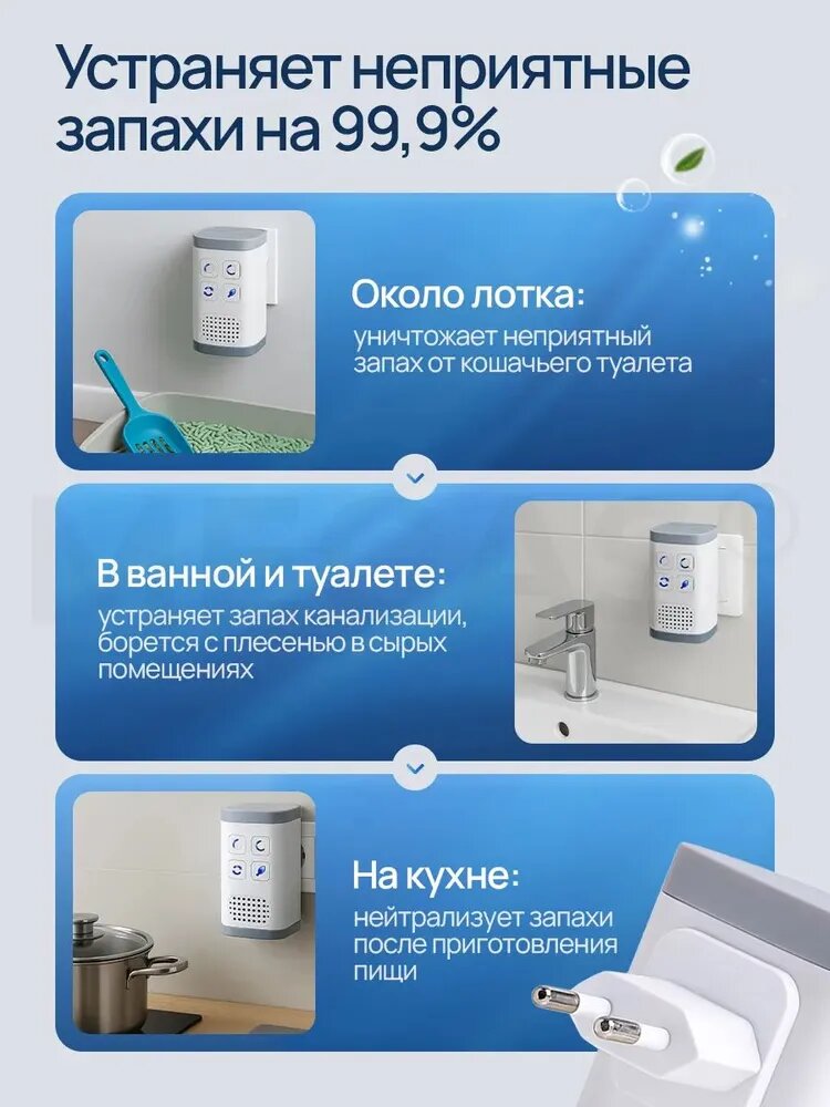 Очиститель воздуха с ионизацией и озонированием для домашних животных, модель 2804656803, вес 150г, Китай — фото 1