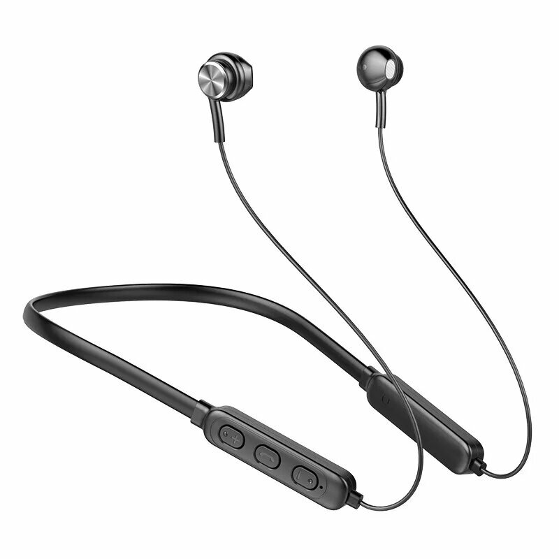 Беспроводные шапочные наушники Bluetooth 5.0 для бега, 5-часовая батарея, 9D звук, одиночный комплект, черный