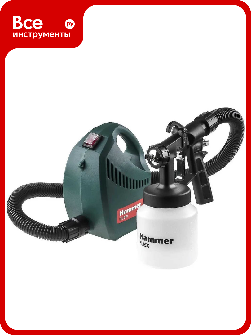 Краскопульт Hammer PRZ500A 500Вт 800мл бак, вязкость до 60 DIN 829090