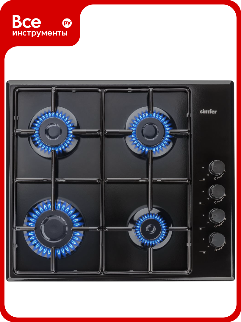 Встраиваемая газовая панель независимая SImfer H60Q40B400 H60Q40B440