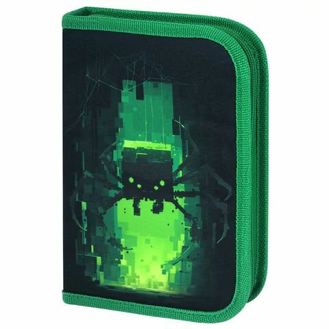 2 шт. Пенал BRAUBERG, 1 отделение, 2 откидные планки, полиэстер, 21х14 см, "Digital spider", 273528