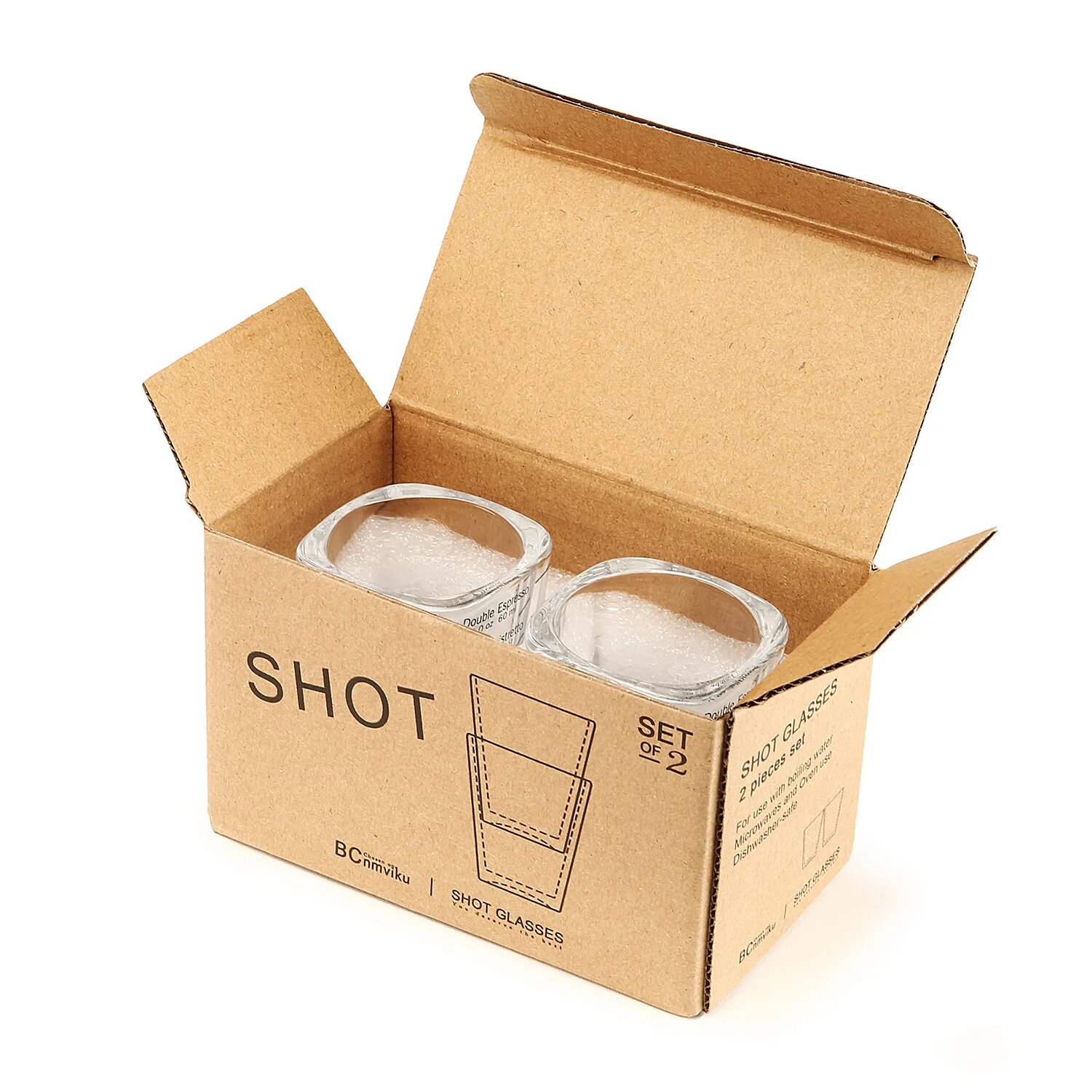 Стеклянная чашка для эспрессо 60 мл 2pcs with box