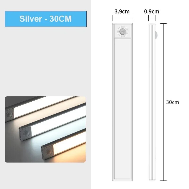 Ночник LED OKAL 3 Color in One Lamp Silver-30CM
