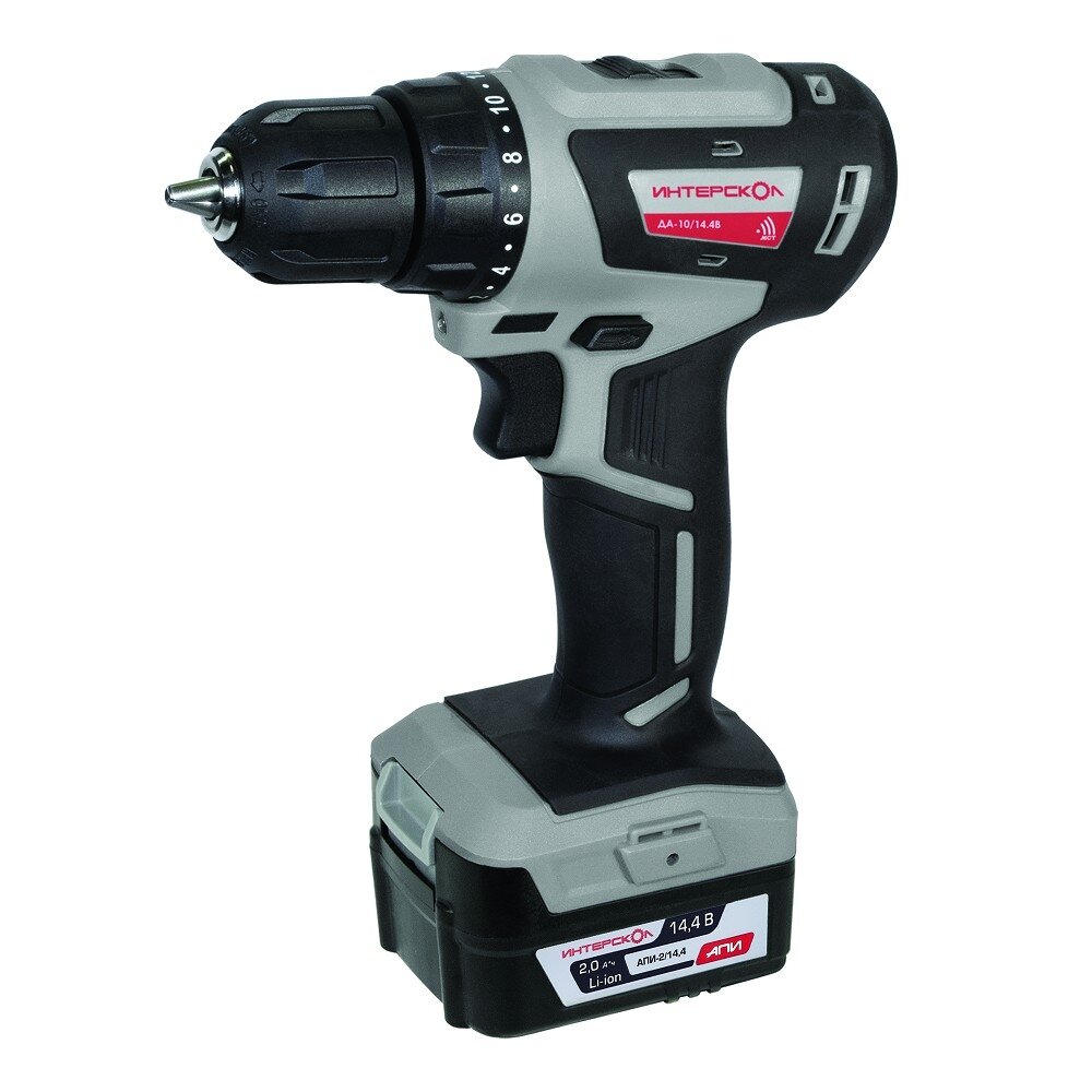 Интерскол ДА-10/14,4В 38 минимакс бесщеточная аккум. дрель-шуруповерт Li-ion [708.2.2.70] { кейс, 2 аккум. 2Ач, ЗУ }