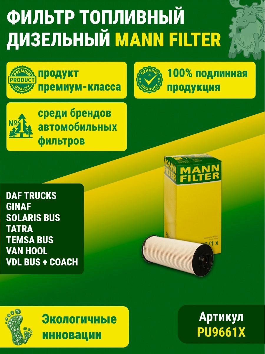Фильтр топливный дизельный MANN (PU9661X)
