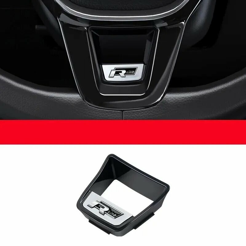 Эмблема-наклейка R-Line R Logo на руль Volkswagen для GTI, Polo, Golf MK8, Passat, Magotan, Tiguan, Jetta Автоаксессуары