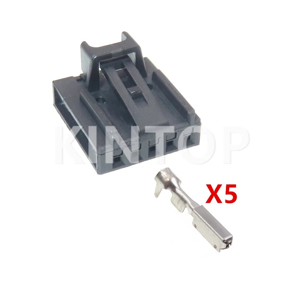 Комплект из 5-контактного разъема 8R0973705 (штекер) и гнезда 8R0973605 (гнездо) для рулевого колеса автомобиля с кабелями, артикулы 1418778-2, 1563569-1