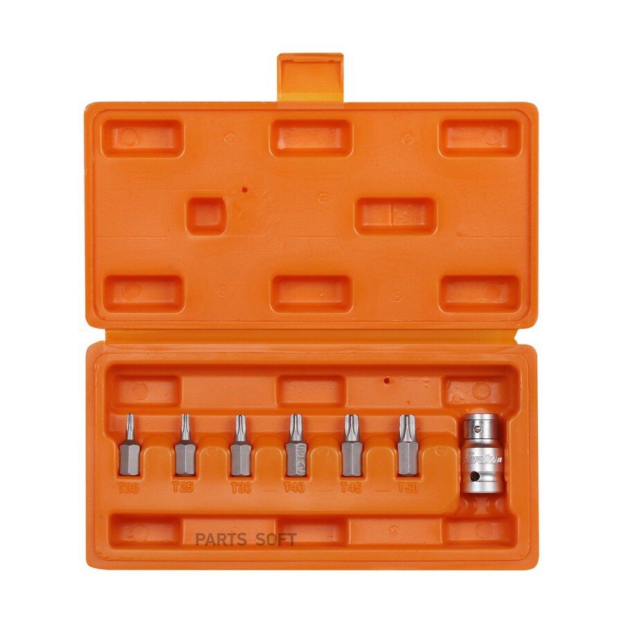 Набор бит вставок TORX 3/8" 30мм с держателем бит 1/2" DR 7 предметов в кейсе AIRLINE ATB20