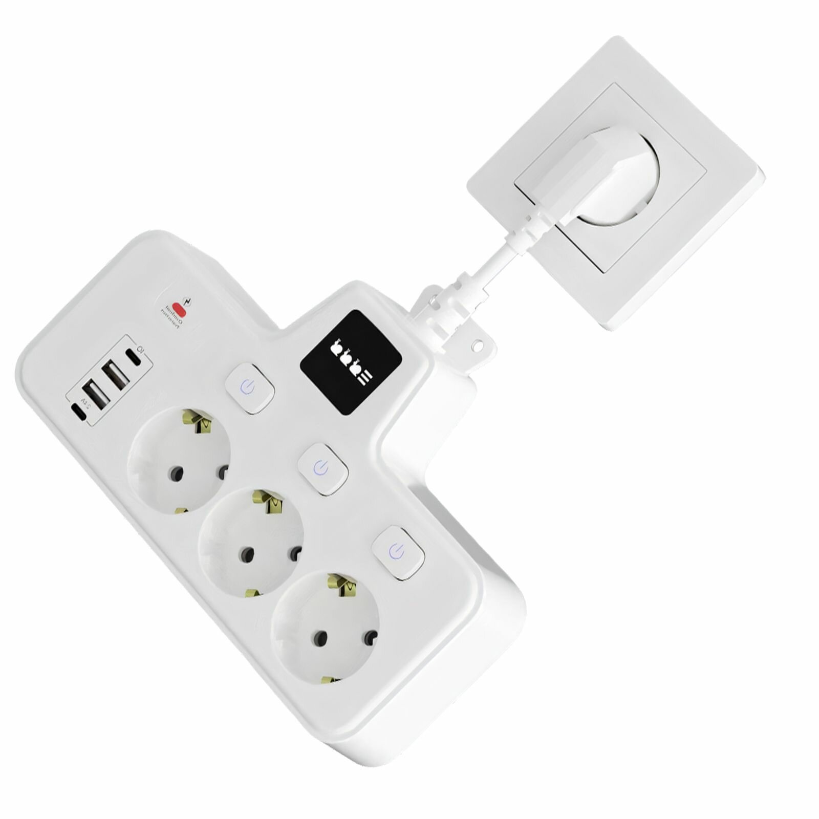 Дорожная розетка с 4 USB и 3 розетками