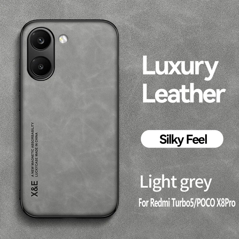 Кожаный чехол Light Grey для Poco X8 Pro Max