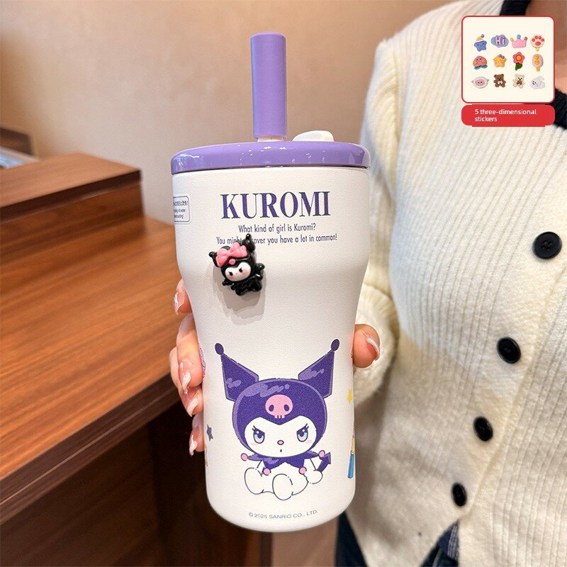 Kurobumi 630ml termos s kryshkoy i 3D-nakleikoy, novaya 2025 god