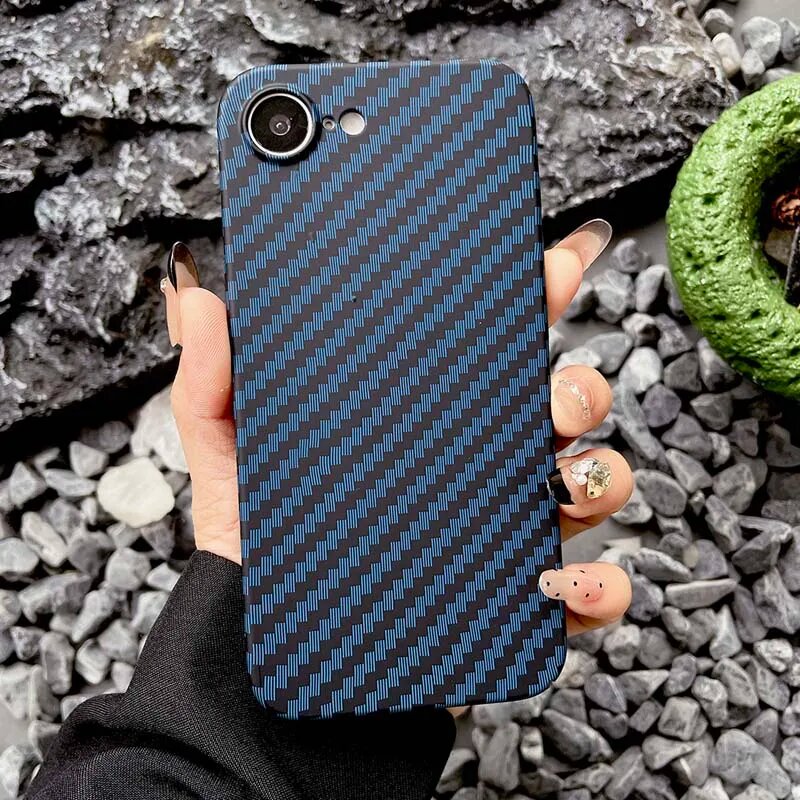 Ультратонкий матовый чехол из карбонового волокна для iPhone 16 16E Pro Max Plus с защитой от отпечатков пальцев, теплоотводом и защитой камеры