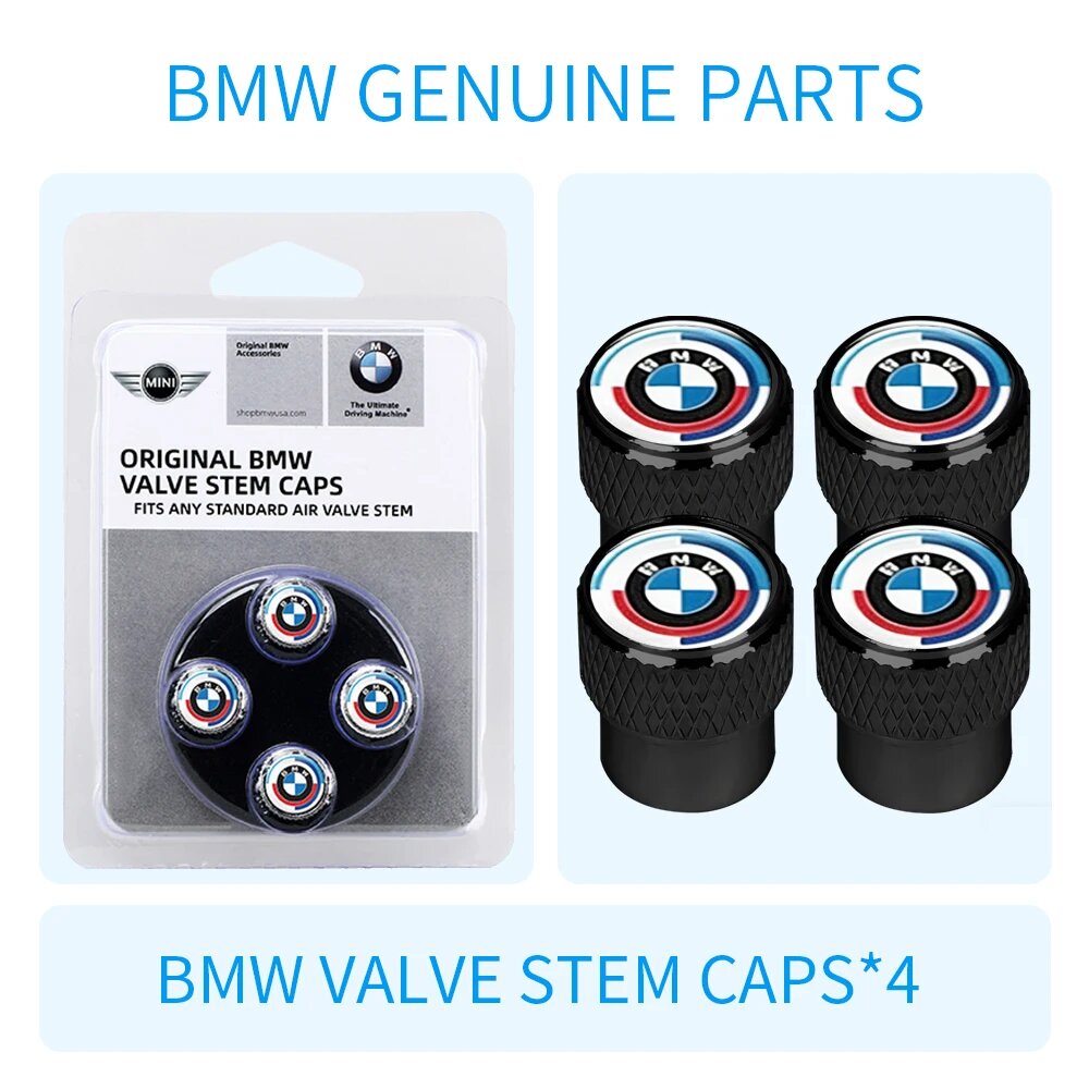 Колпачки ниппелей BMW Genuine Parts, 4 шт, черный