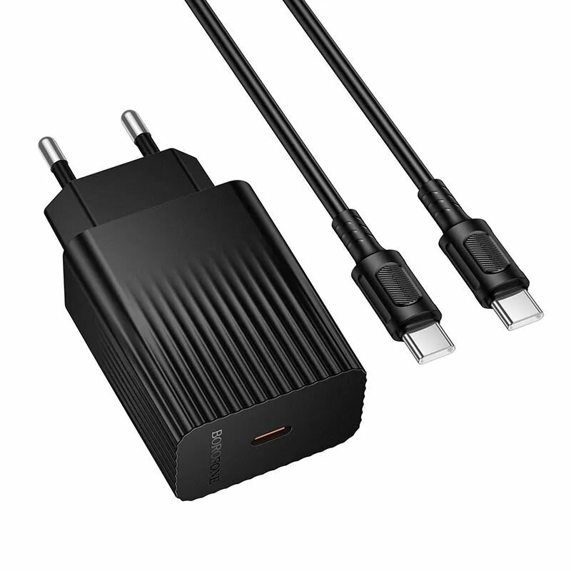 Зарядное устройство BOROFONE BAS75A Source 1xUSB-C с Кабелем Type-C - Type-C, 30W, черный