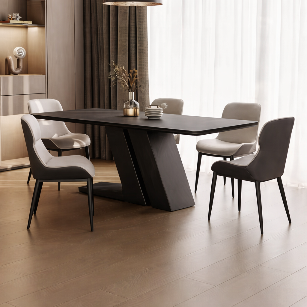 Обеденный стол Labrea Paris KRASOTA "Black Slate", массив дерева, чёрный