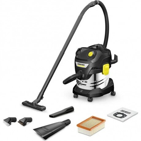 Строительный пылесос Karcher WD 4 S 1100Вт (уборка: сухая/влажная) черный