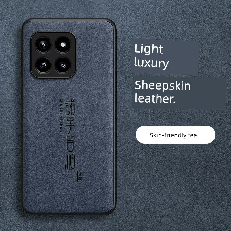 Чехол для Redmi K40 Game Enhanced с текстурой овечьей кожи, синий цвет – премиальный и защищающий для мобильного