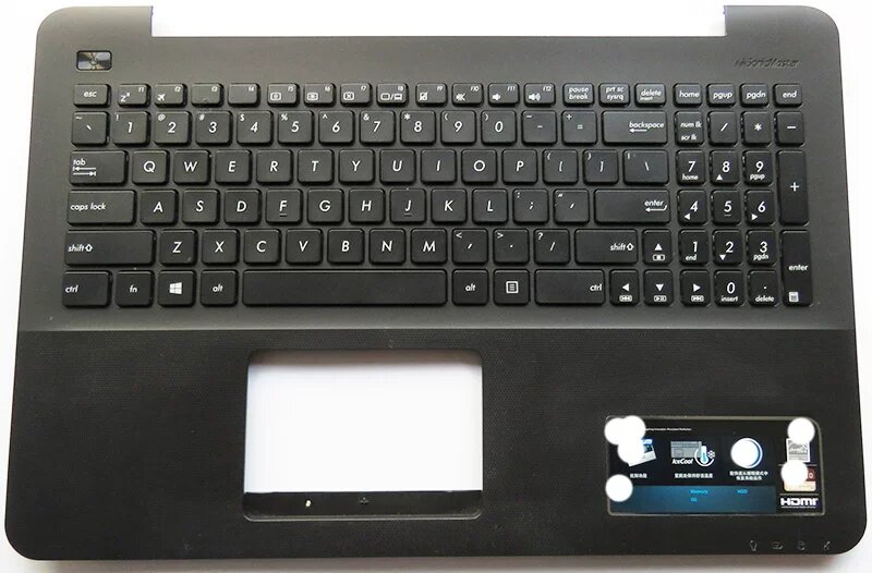 Подходит для корпусов ASUS V555L, FL5800L, A555L, K555L, X555L, VM590L (корпуса A/B/C/D) Клавиатура + Черный чехол C