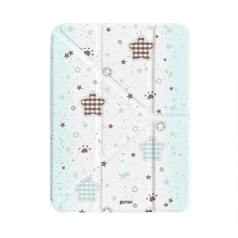 Мятно-зеленый с звездами Y+ складной чехол для iPad mini 7 с креплением для ручки