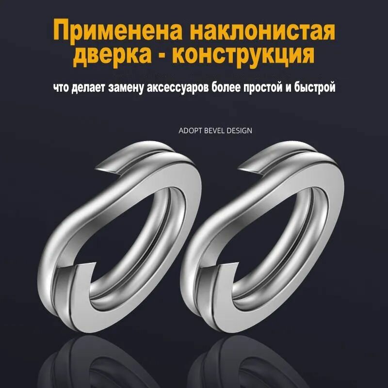 Заводные кольца для рыбалки 200 шт + бокс / Заводное кольцо рыболовное / Размер: 5мм 6мм 7мм 8мм 9мм (Артикул: 1845840382)