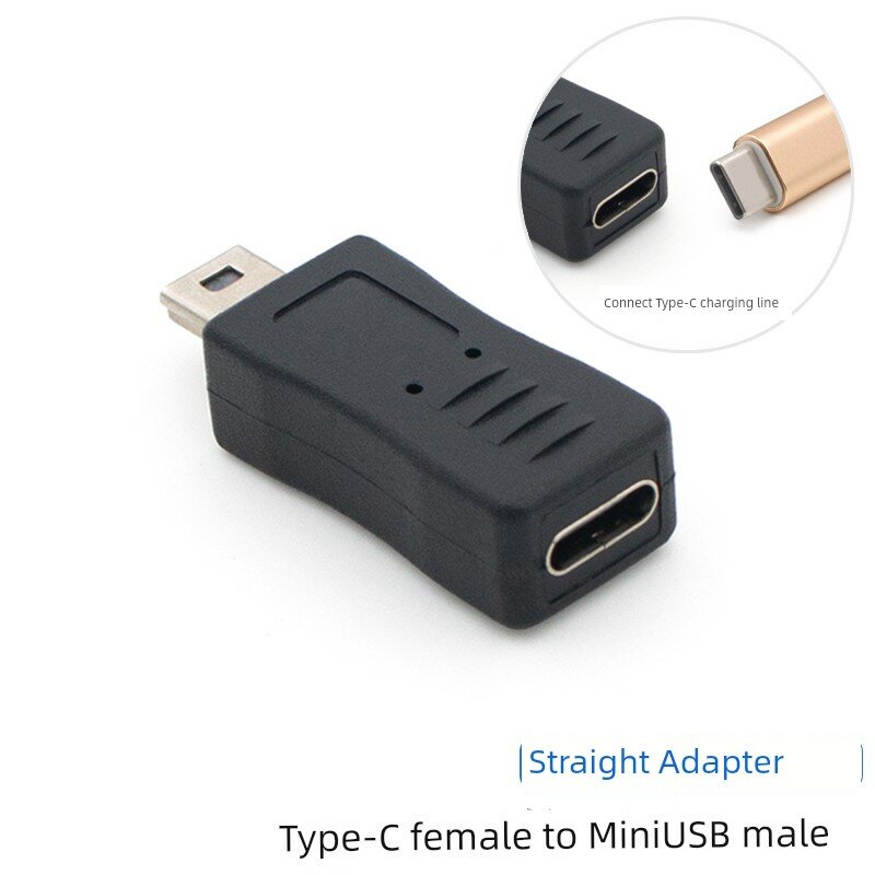 Адаптер Type-C женский к Mini USB мужской, прямой для автомобильной камеры и мобильного зарядного устройства