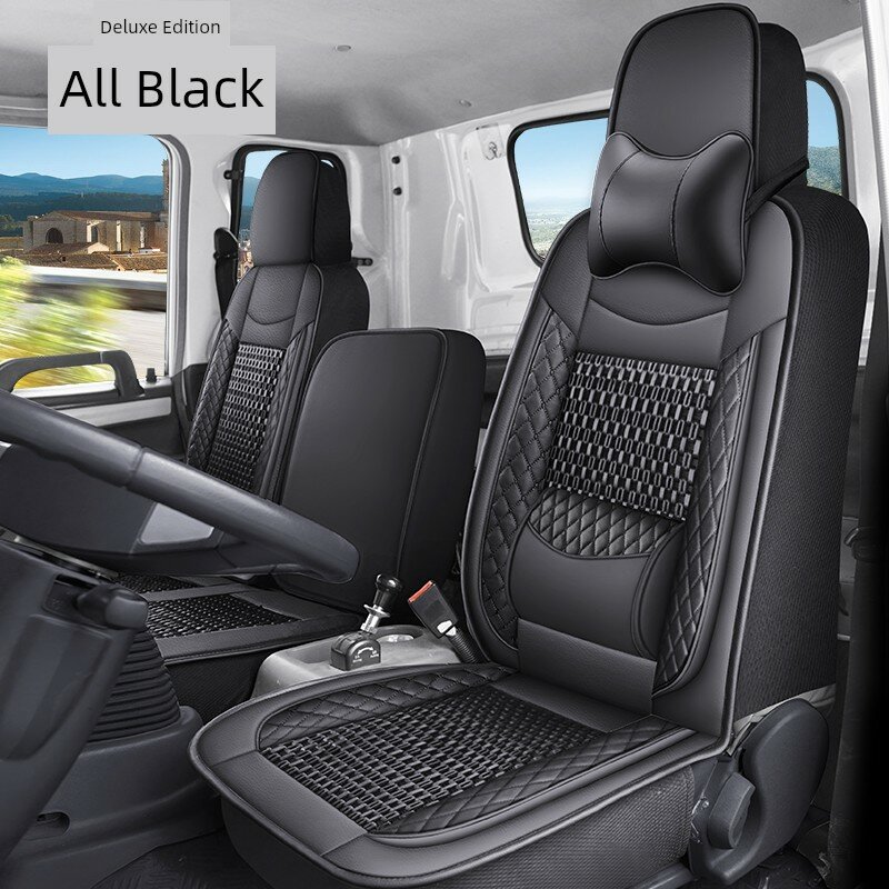 Сиденьевые чехлы Dongfeng Risheng EC Series для электрического грузовика люкс версия, черный цвет, полный комплект для