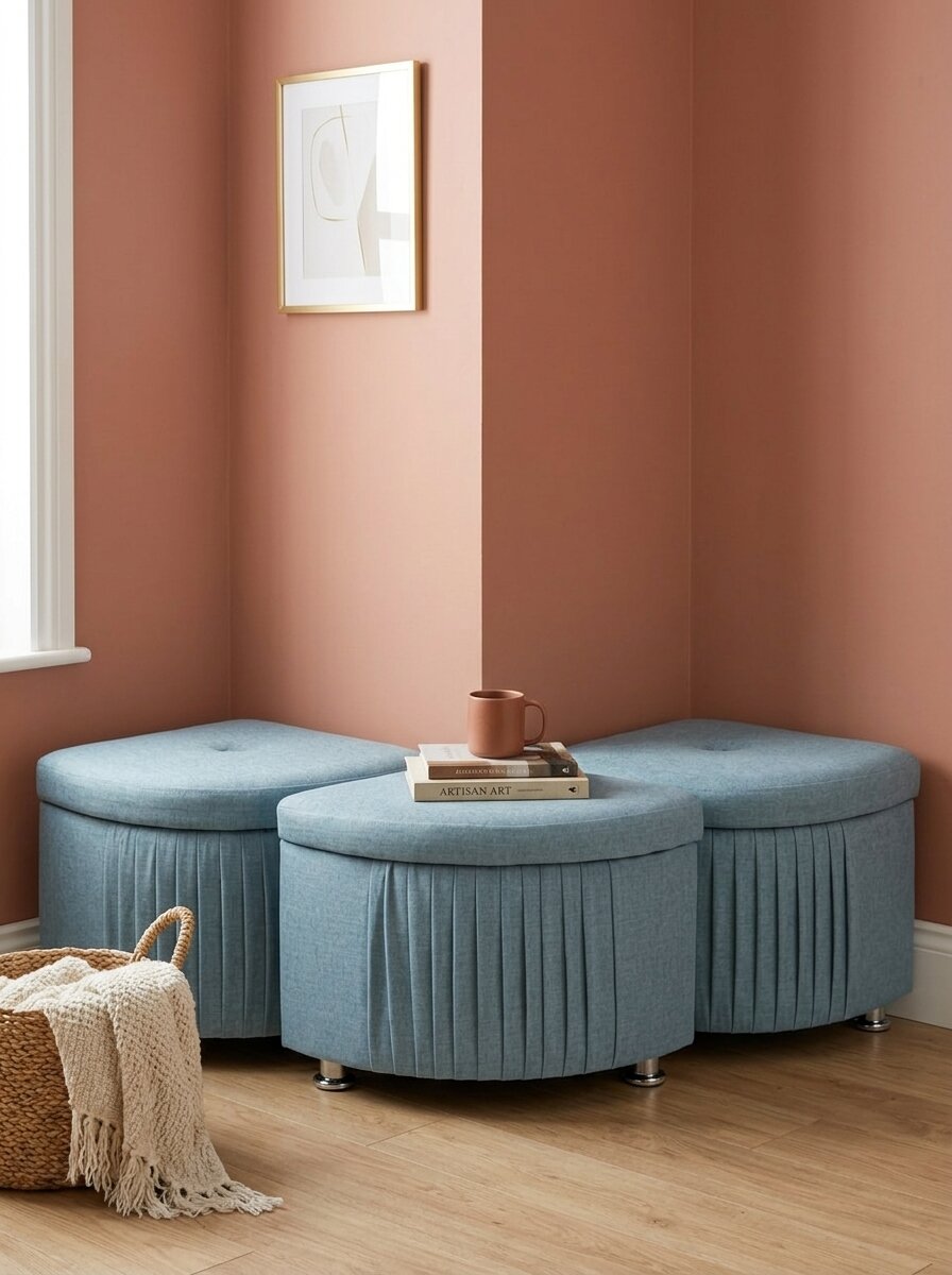 Пуф -банкетка"Экс"угловой с ящиком для вещей, трансформируемый — фото 1