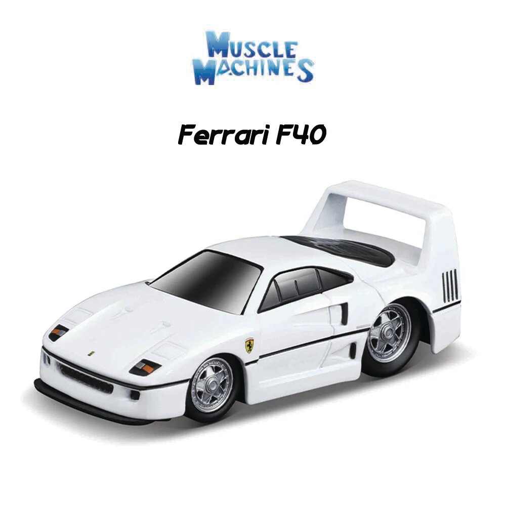Maisto Muscle Machines Ferrari F40, белый, 1:64
