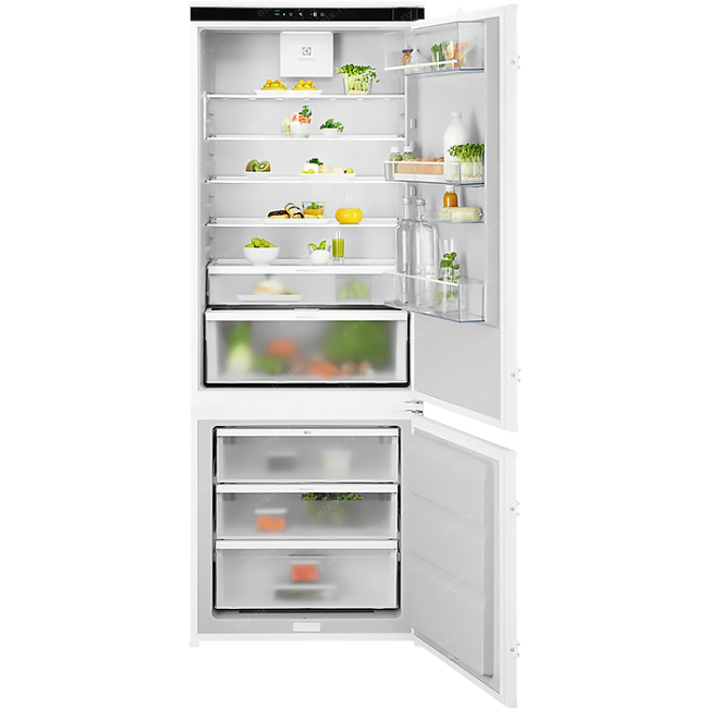 Electrolux E7TNGE75S No Frost, встраиваемый, Размеры ВxШxГ [мм]: 1884x696x549, сенсорное управление с символьным диспле