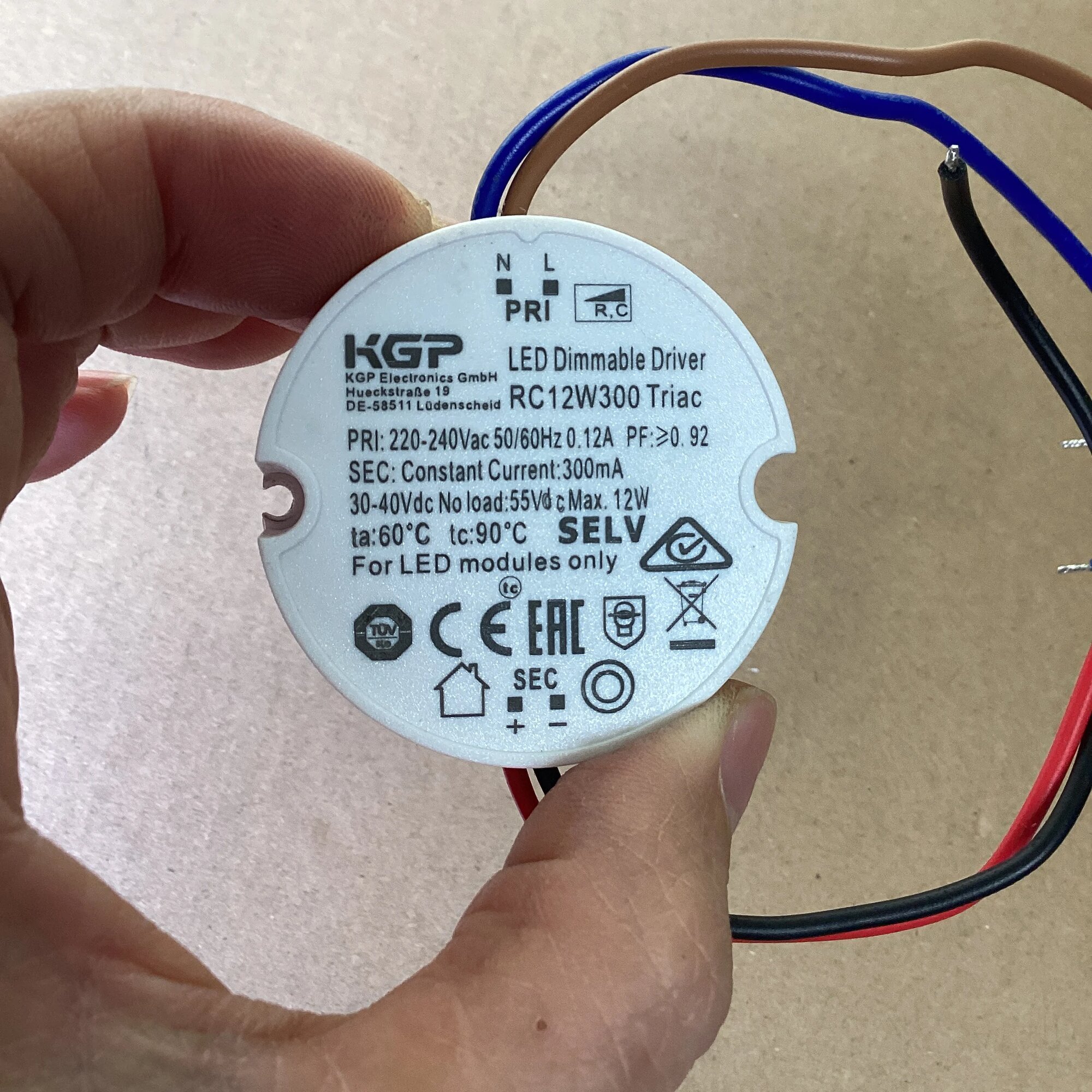 LED Dimmer Driver KGP RC12W300 Triac 12W 30-42V 300mA