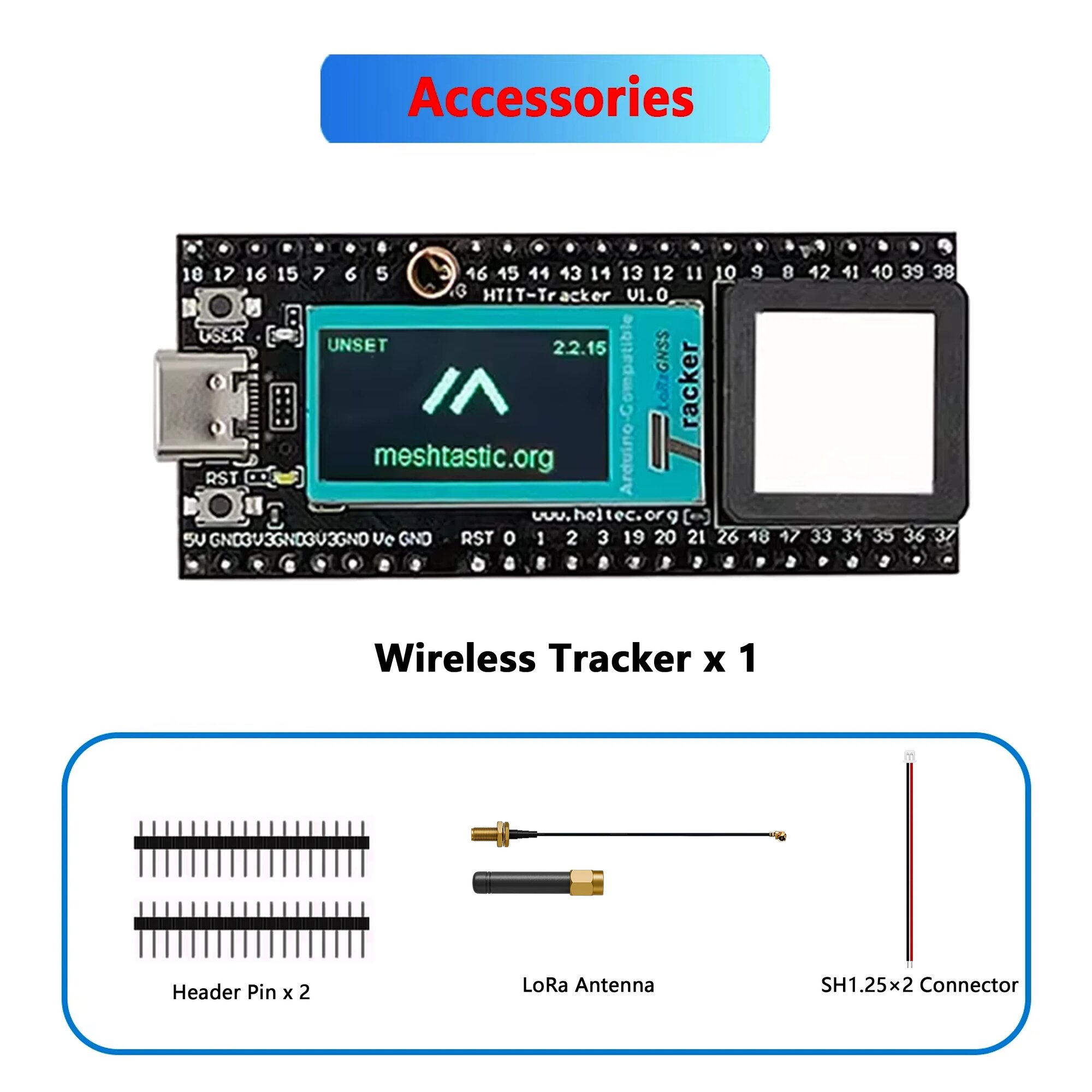 Беспроводной трекер Heltec Meshtastic ESP32 LoRa, 863-928
