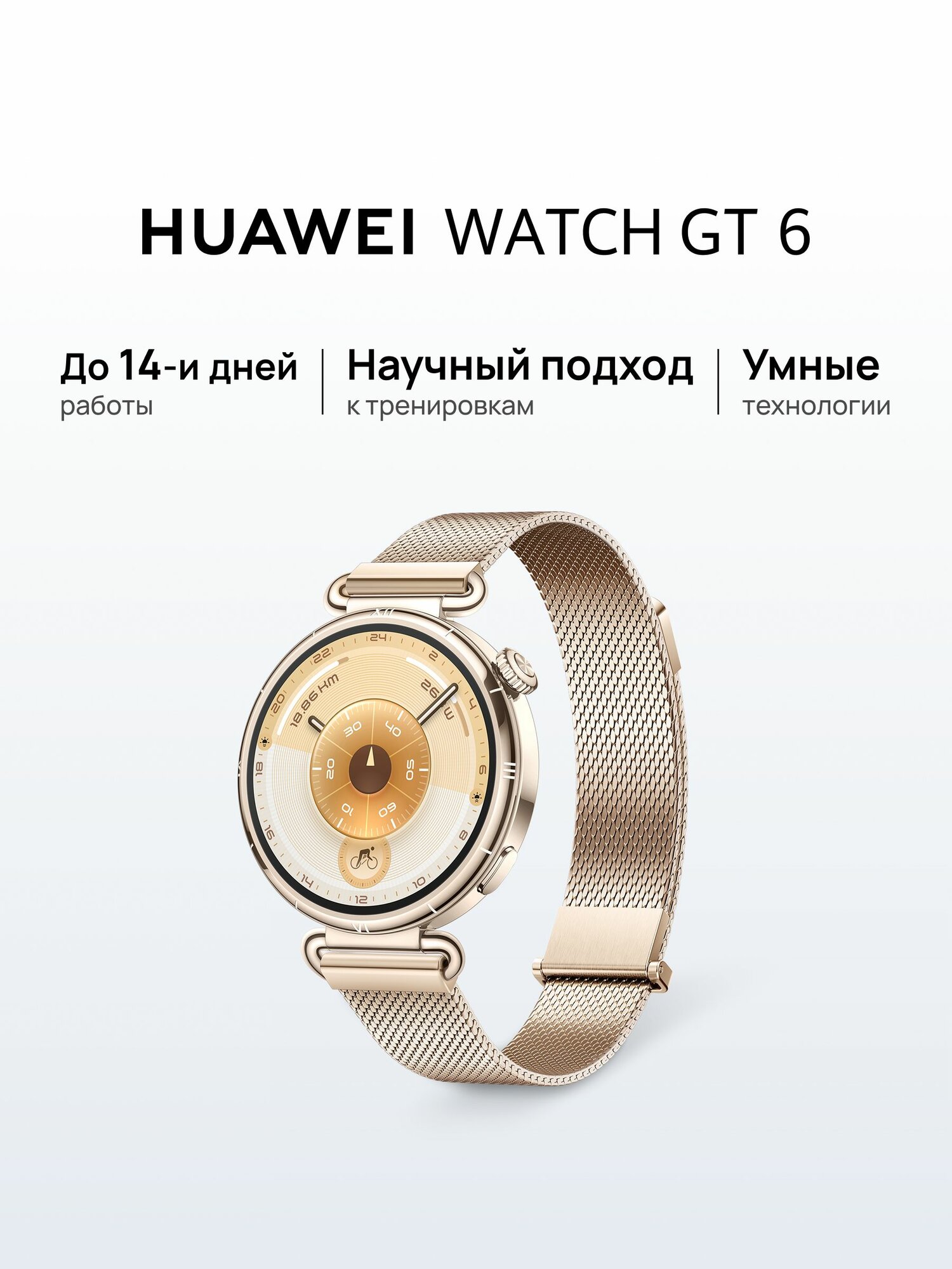 HUAWEI Смарт-часы Умные часы WATCH GT 6 41 мм Золотой, 41mm, золотой