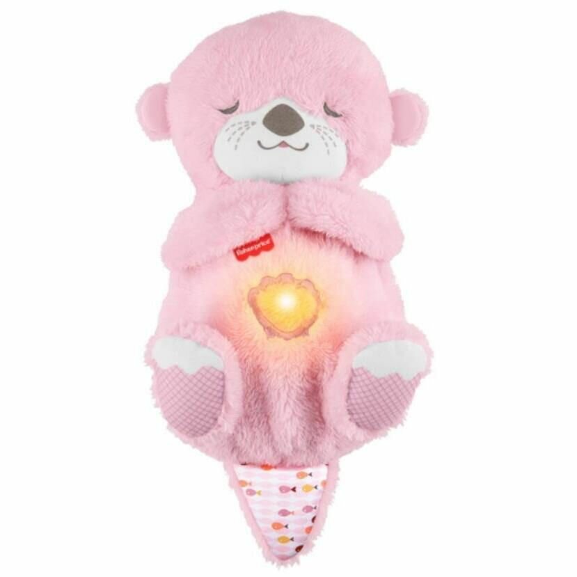 Игрушка для сна Fisher-Price - Мягкая игрушка Выдра с функцией жужжания для младенцев, цвет розовый - Фишер Прайс JLJ33