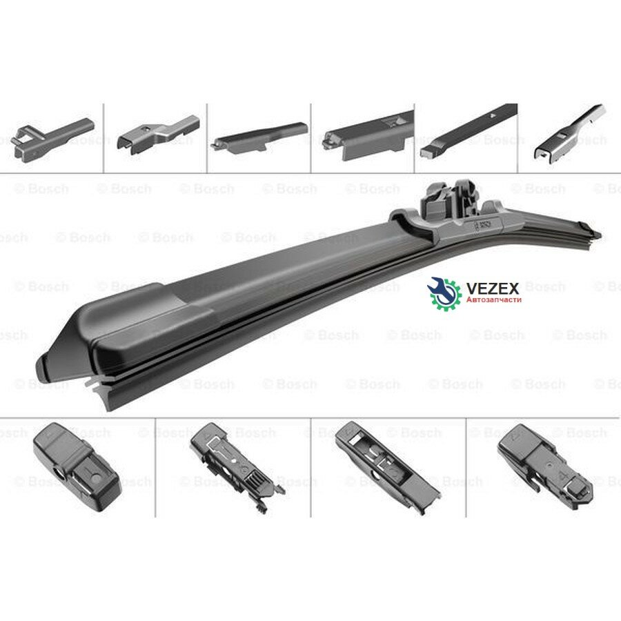 BOSCH 3397006944 щетка плоск! 4 адаптера \ 425/17' Audi, Ford, Kia, MB, Opel, VW универс. (Aerotwin Plus)