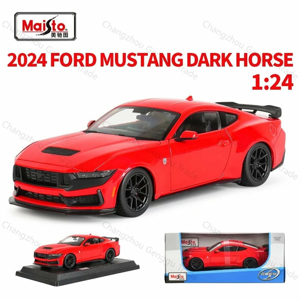 Maisto 1:24 2024 Ford Mustang DarkHorse , отлитая под давлением Коллекционная модель автомобиля