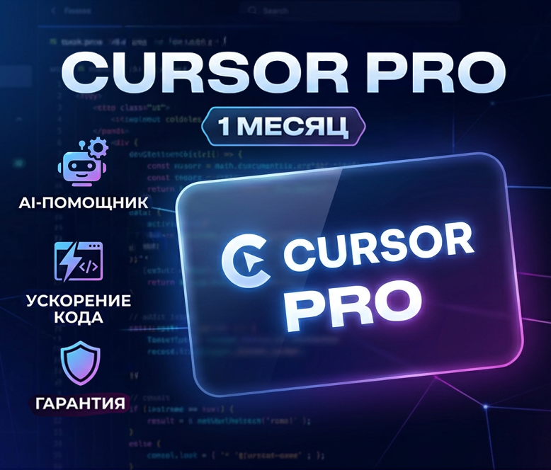 Cursor PRO, AI-редактор кода, Аккаунт с подпиской на 1 месяц