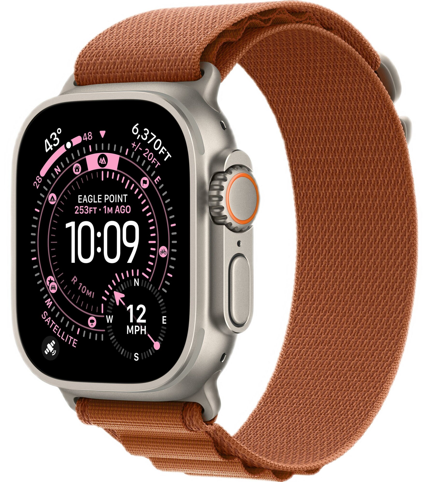 Часы Apple Watch Ultra 3 (2025) 49mm Natural Titanium Case with Terra Cotta Alpine Loop - Large (GPS + Cellular)