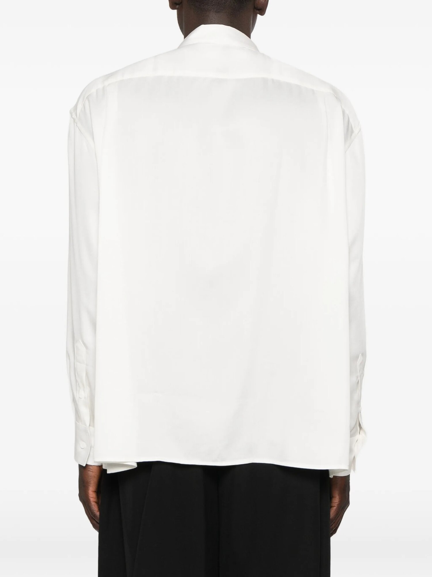 Рубашка Etudes Logo-embroidered oversized shirt, размер 50, бежевый/белый — фото 1