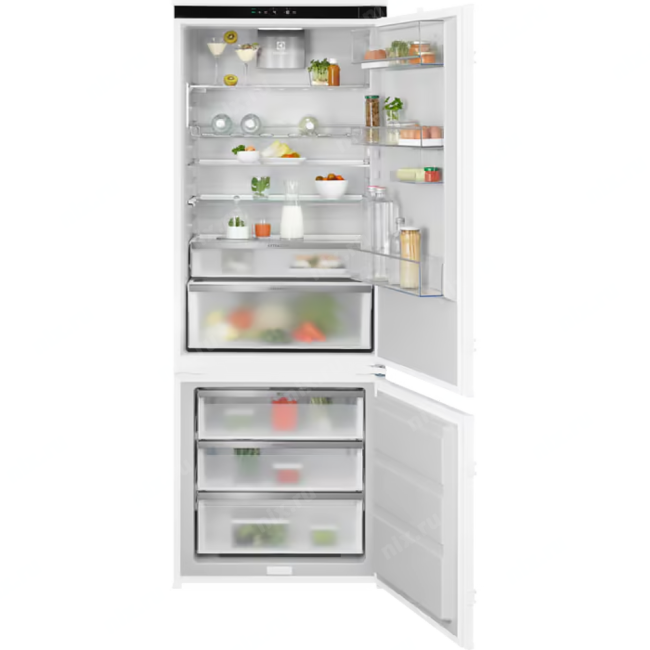 Electrolux KNP7TE75S Холодильник комбинированный No Frost, встраиваемый, Размеры ВxШxГ [мм]: 1884x696x549, сенсорное уп