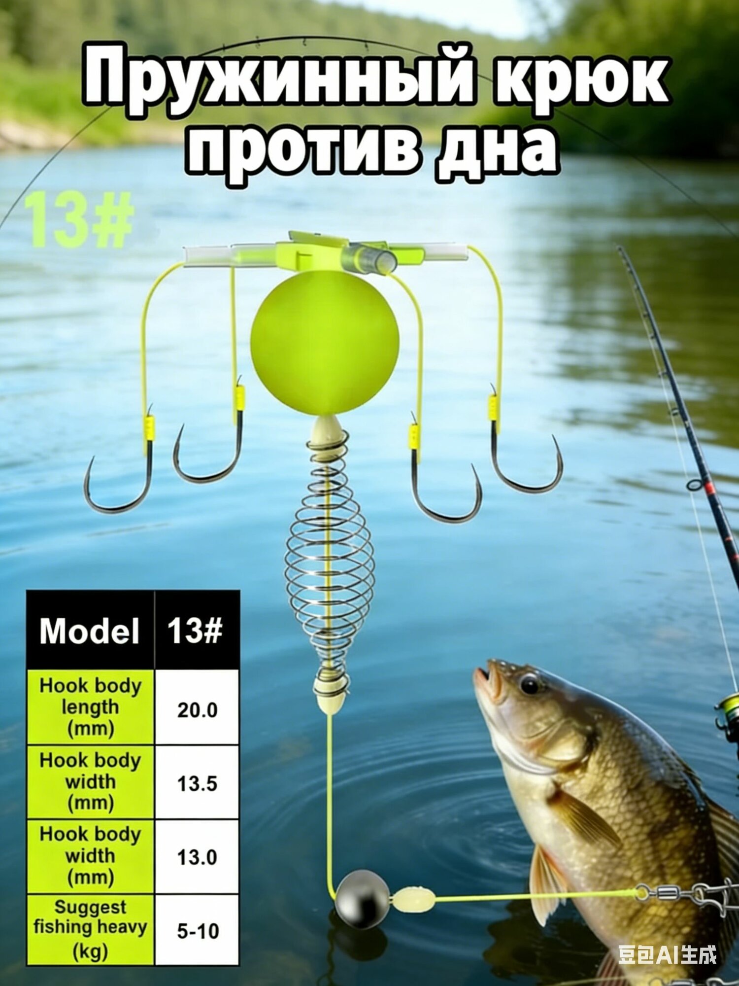 Крючок рыболовный, вес 1 шт:21 г