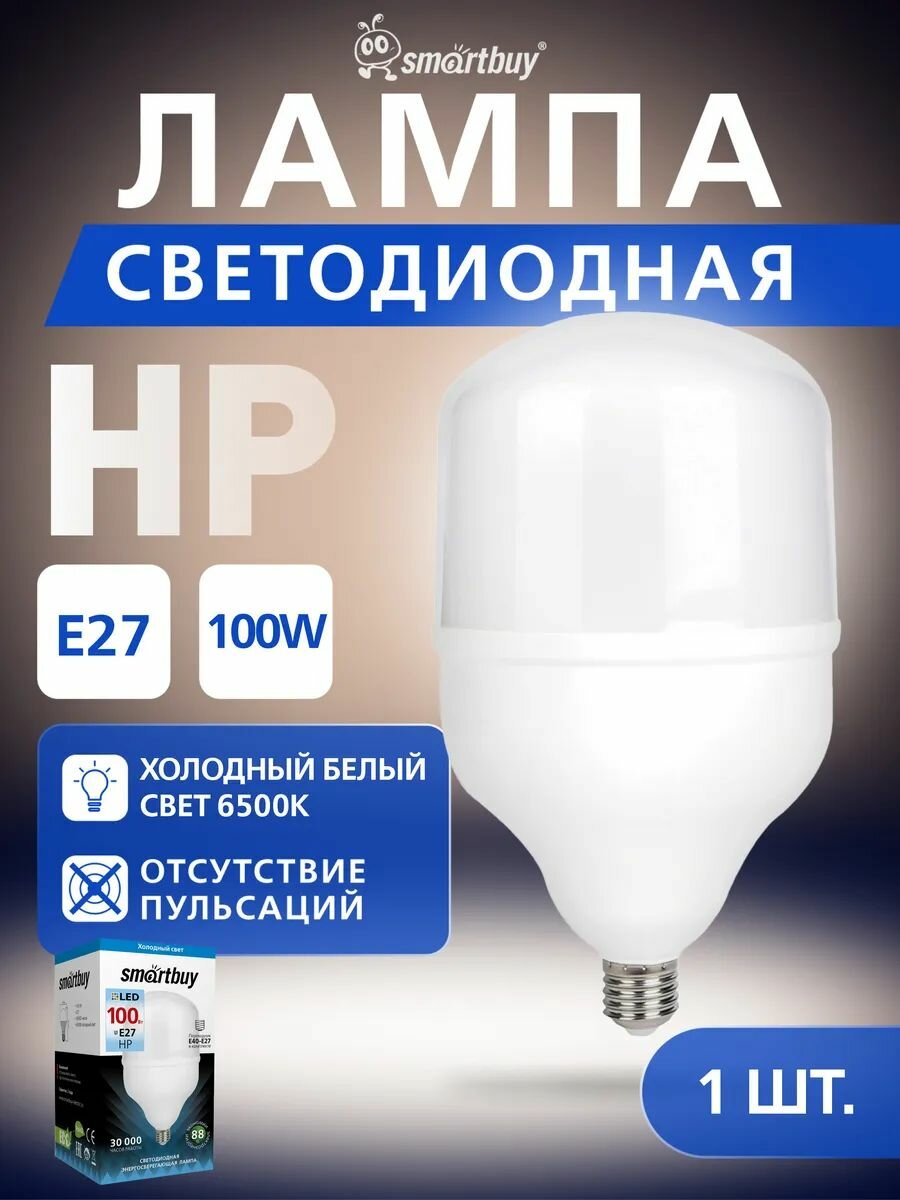 Светодиодная лампа Smart Buy 100W-E27-6K 85730
