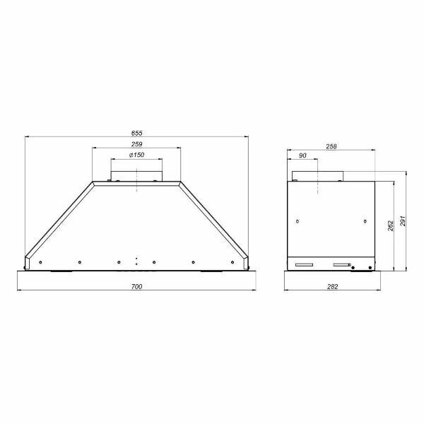 Вытяжка встраиваемая Elikor BOX 70П-1000