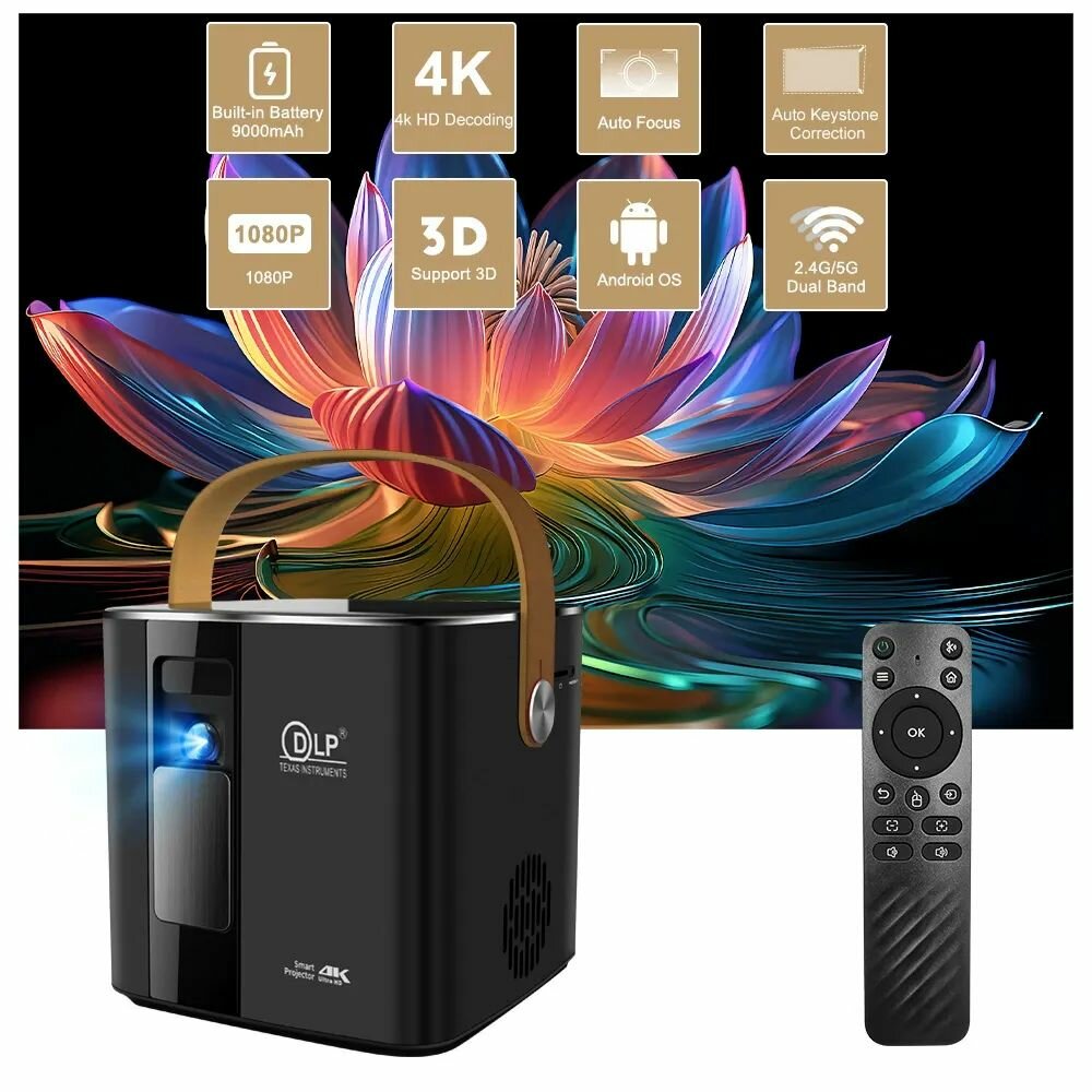 Гобо-проектор Smart DLP P12 Проектор 2G+16, черный матовый